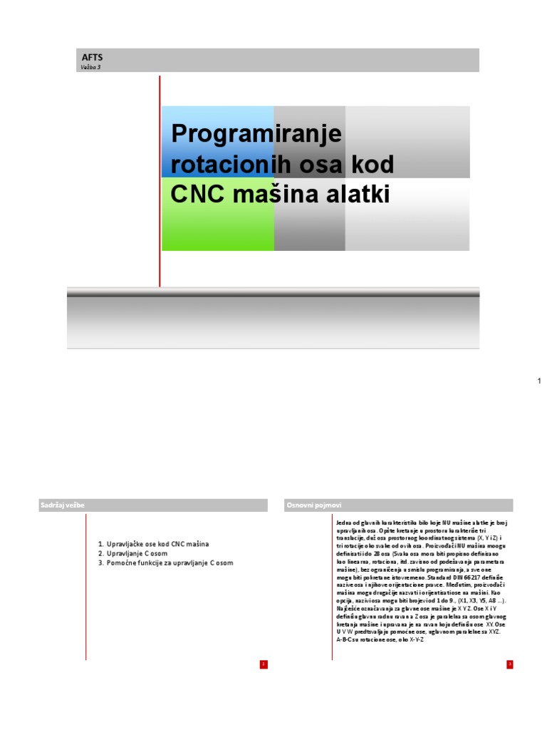 Programiranje Rotacionih Osa Kod CNC | PDF