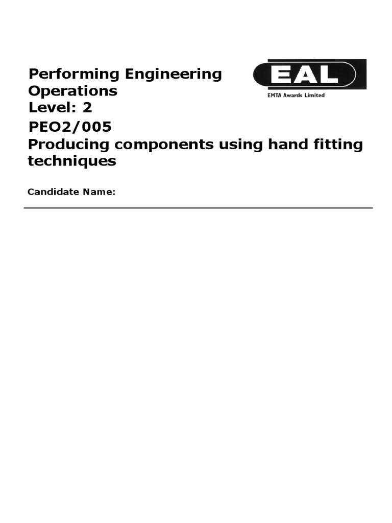 Producing Componants Using Hand Fitting Techniques | PDF | Crafts ...