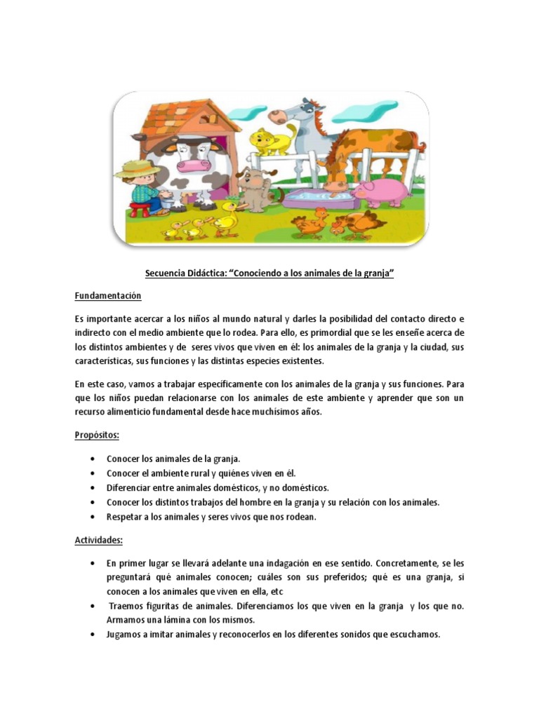 Secuencia Didáctica Los Animales | PDF