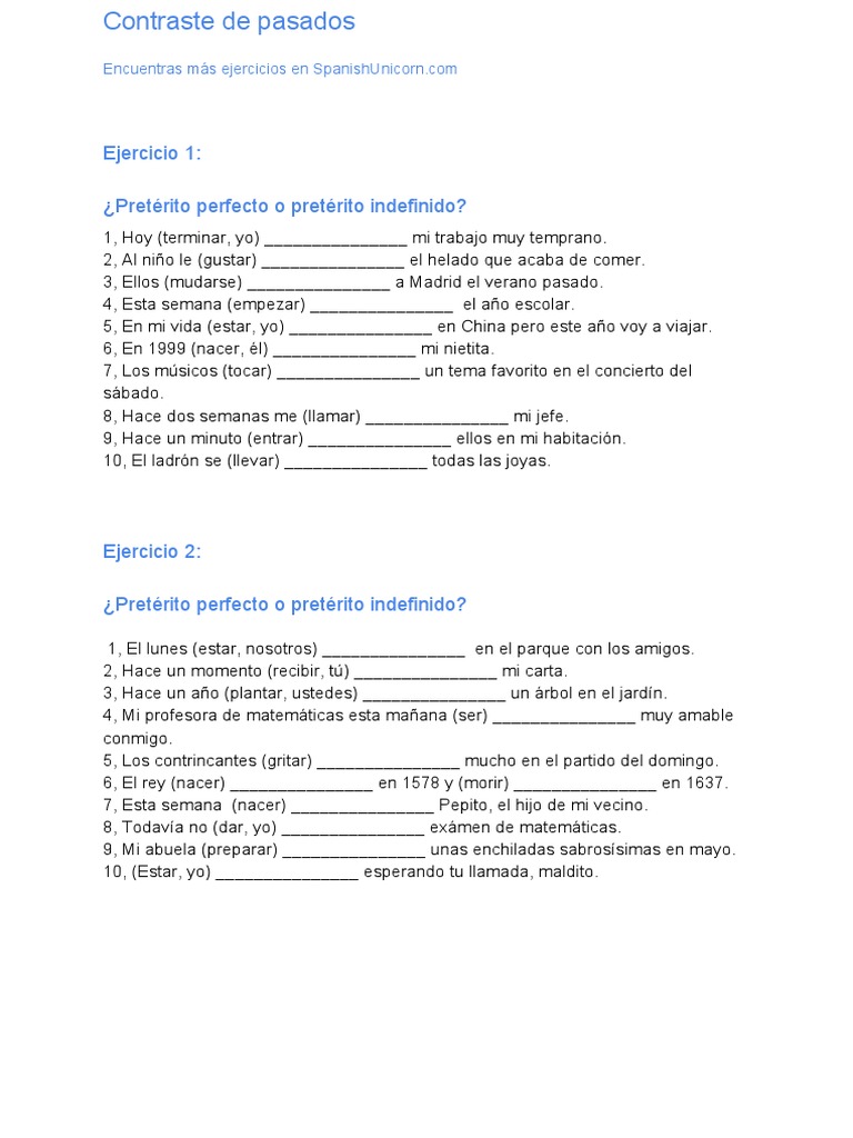 Contraste de Pasados | PDF