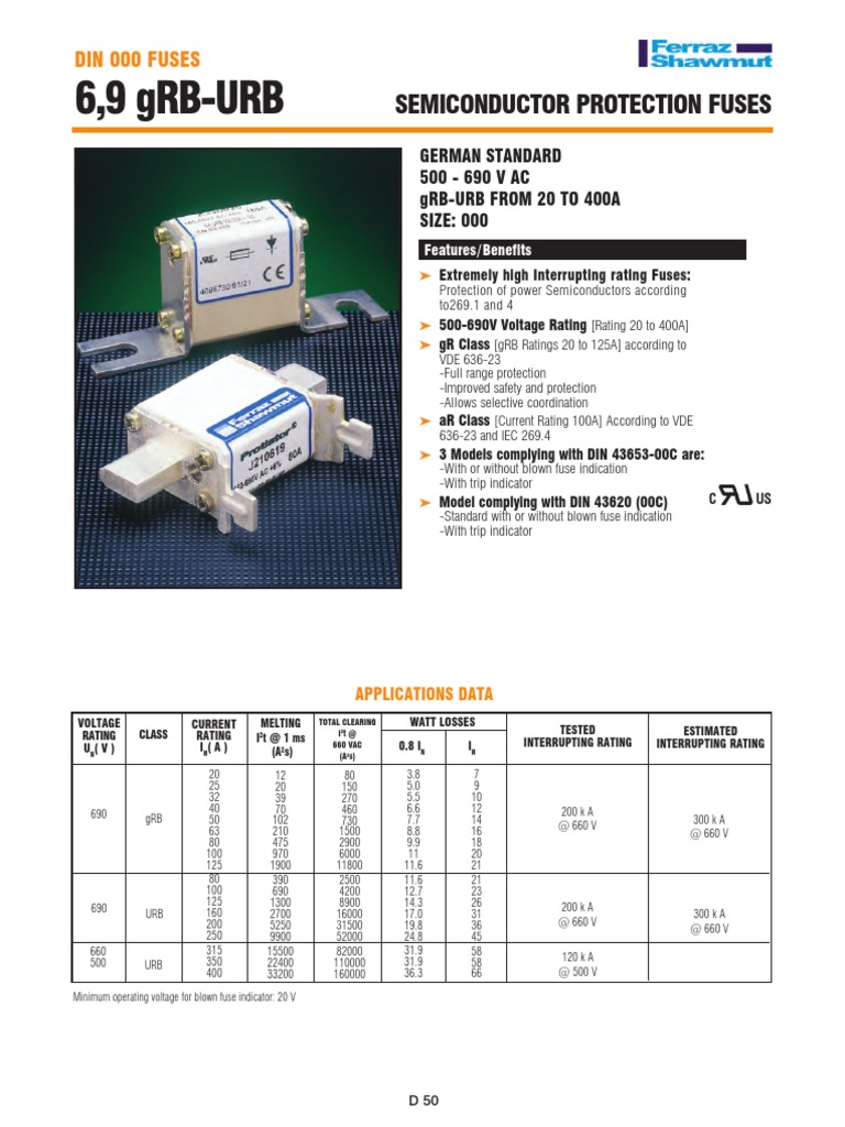 Semiconductor European 6,9 grB-URB - 2 PDF | PDF | Fuse (Electrical) | Electricity