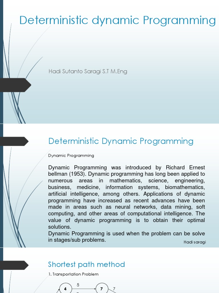 Deterministic Dynamic Programming Pdf Dynamic Programming Discrete Mathematics