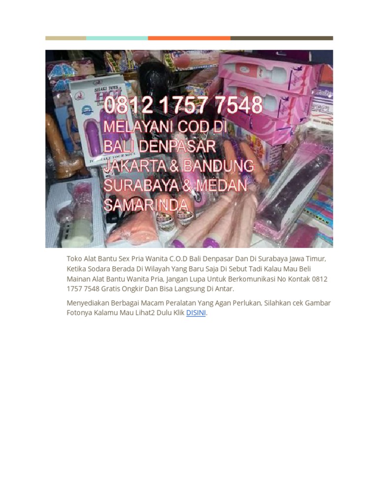 Jual Alat Bantu Sex Pria Wanita Murah Cod Bali Denpasar Surabaya Pdf