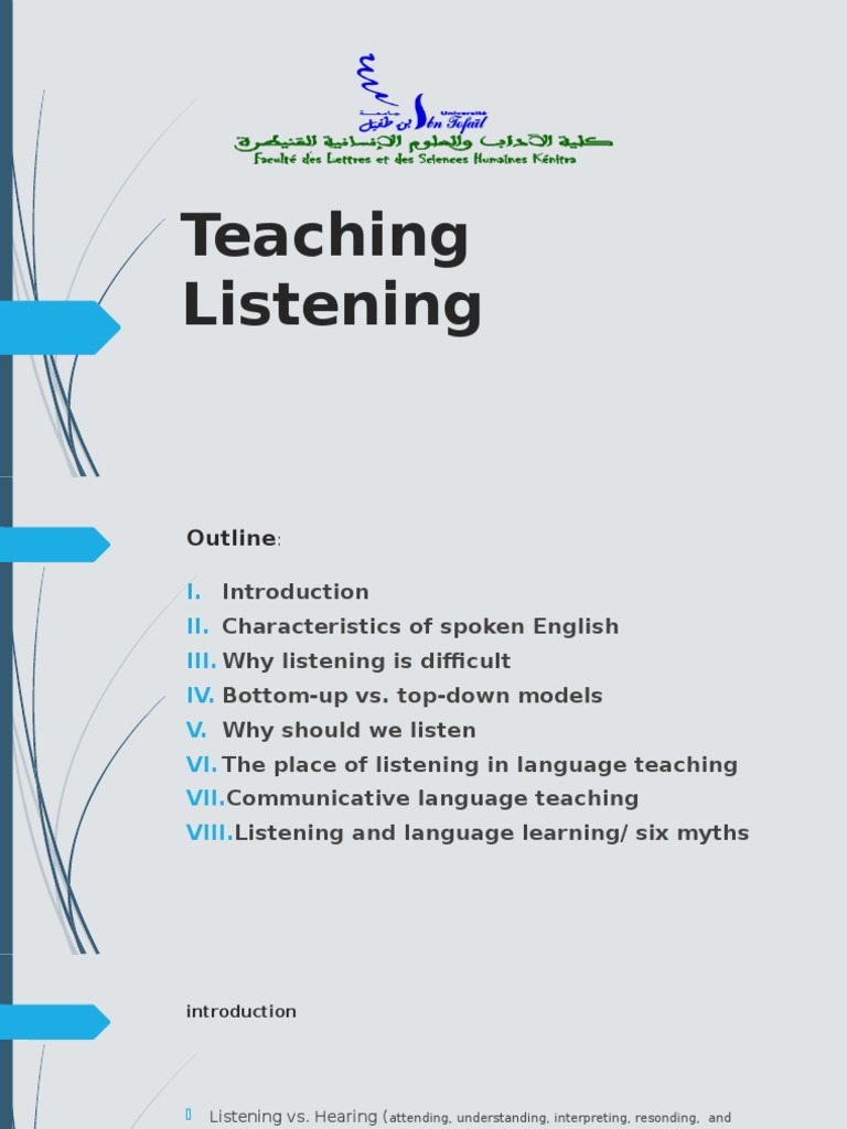 Teaching Listening Pdf Top Down And Bottom Up Design Language