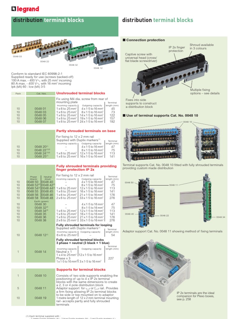 Terminal Blocks: Distribution Distribution | PDF | Insulator ...