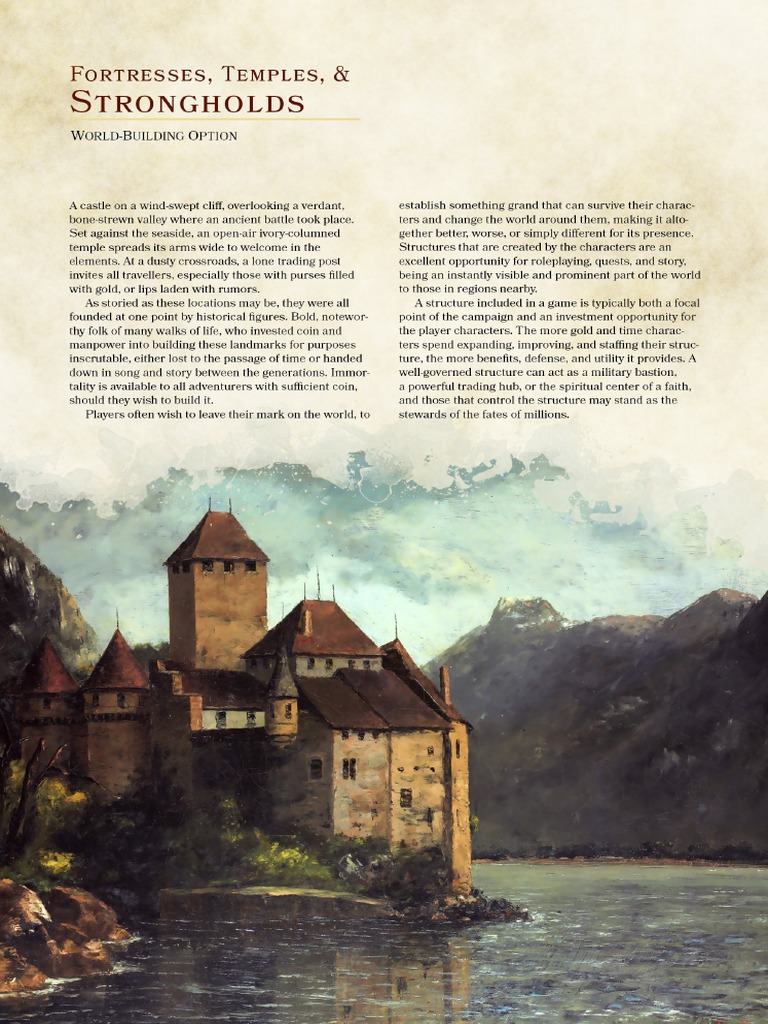 Warlock Homebrew - Fortresses, Temples & Strongholds | PDF