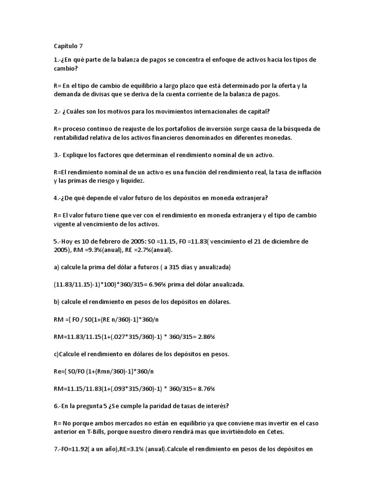 Capitulo 7 - Finanzas | PDF | Arbitraje | Tipo de cambio