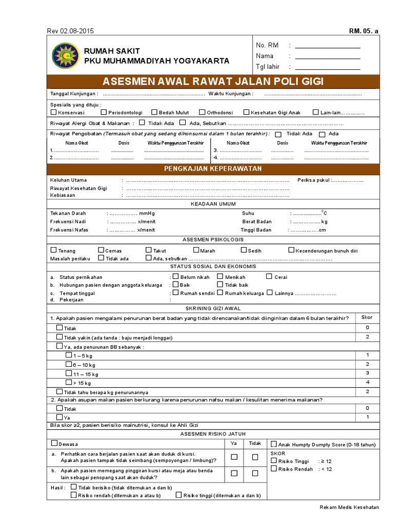Rm04a Asesmen Awal Rawat Jalan | PDF