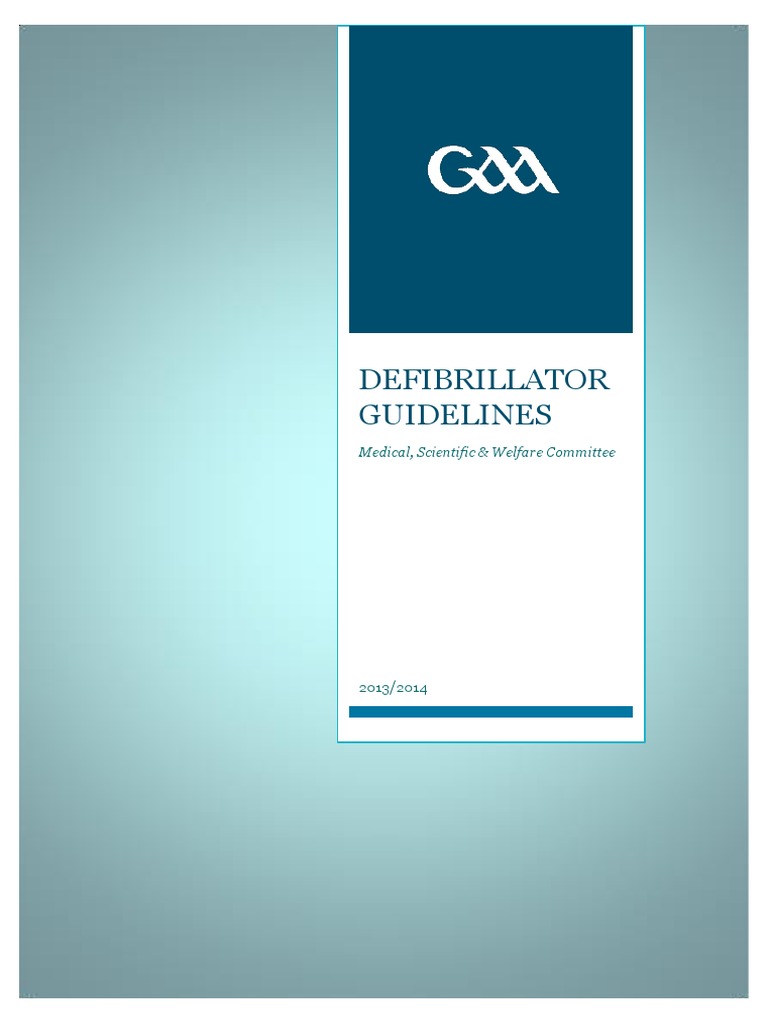 GAA Defibrillator Guidelines | PDF | Cardiopulmonary Resuscitation ...