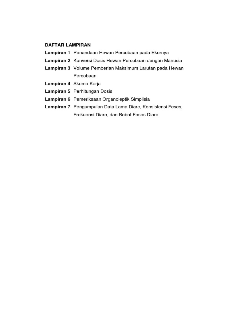 Daftar Lampiran Kti | PDF