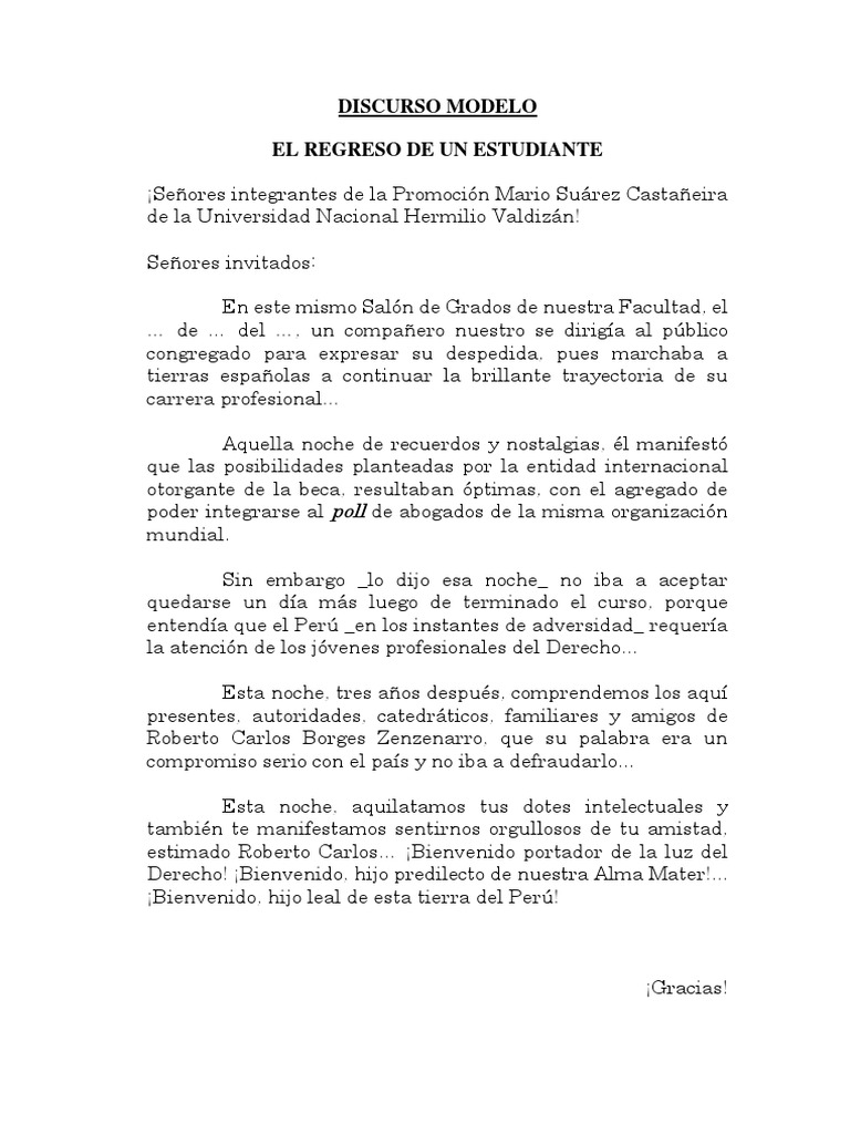 Discurso Modelo | PDF