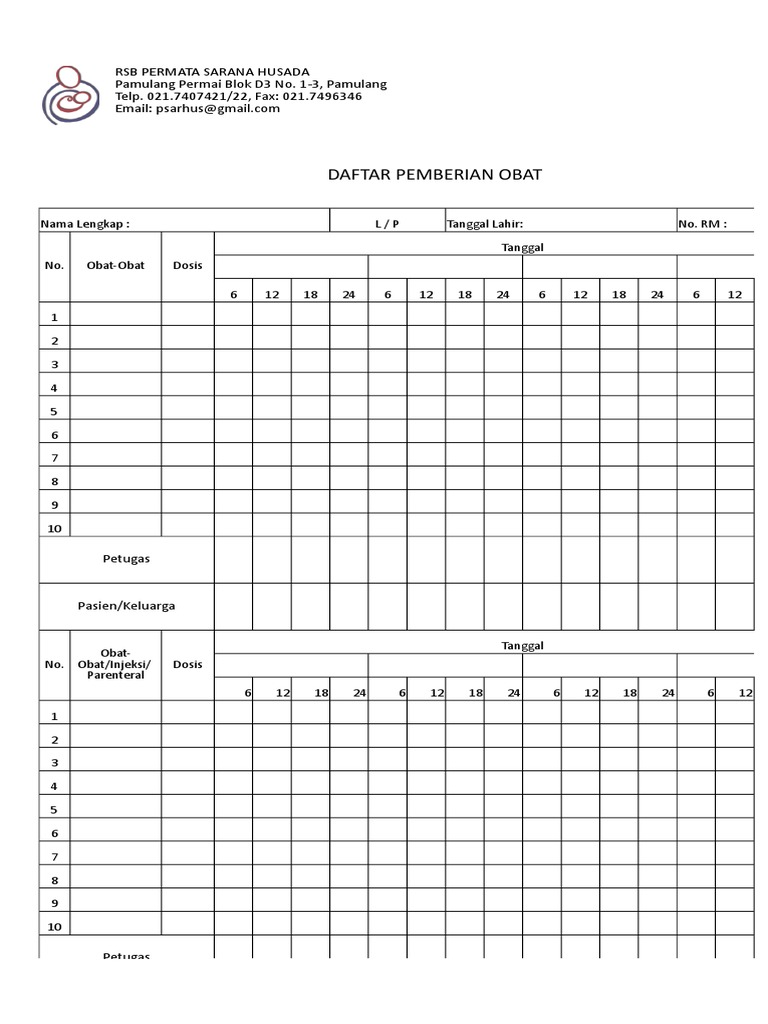 Daftar Pemberian Obat | PDF