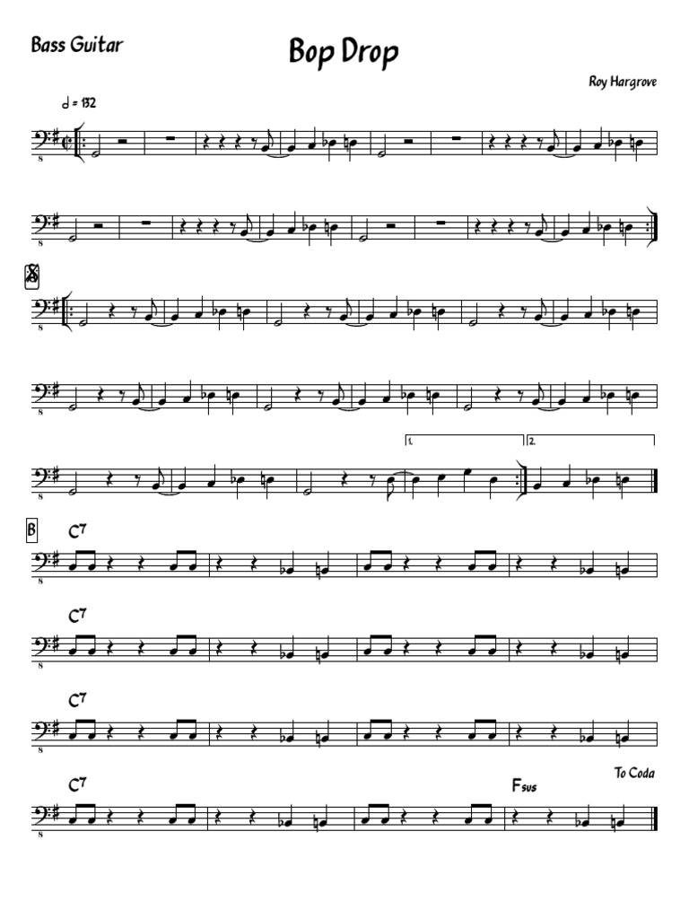 Bop Drop - Bass | PDF | String Instruments | Irish Musical Instruments