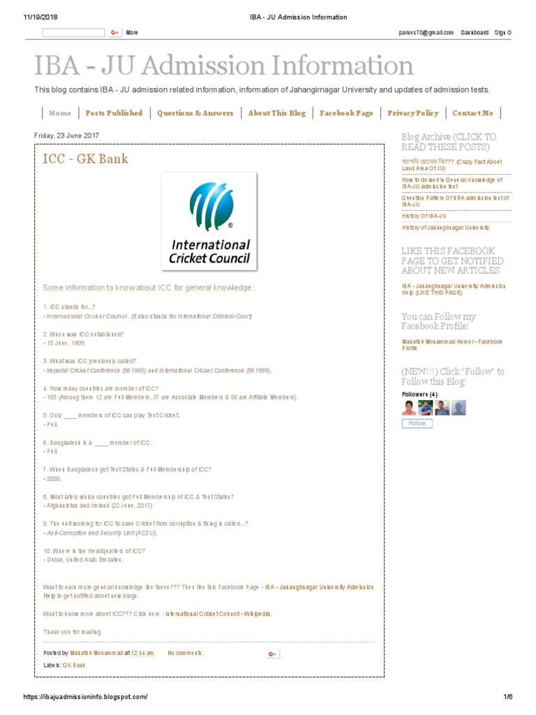 IBA-JU Admission & GK Tips | PDF