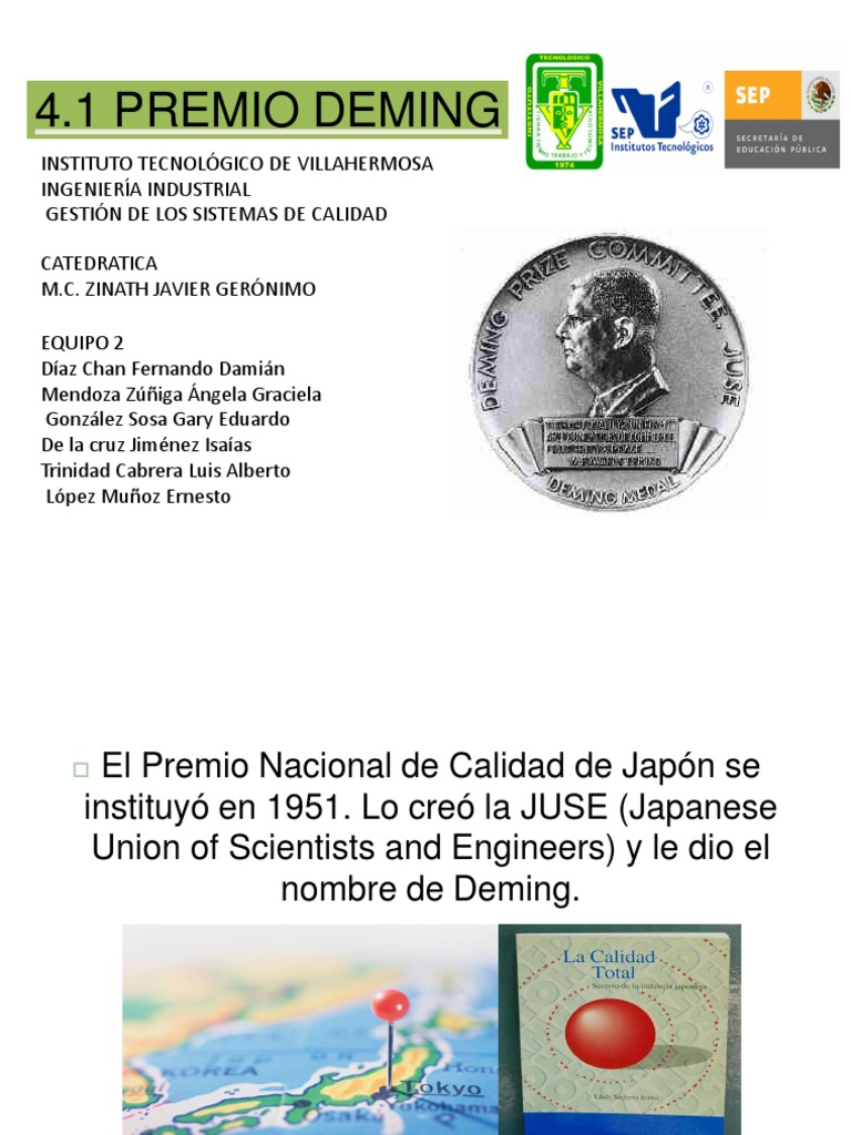Premios Deming Presentacion | Calidad (comercial) | Gestión de la calidad