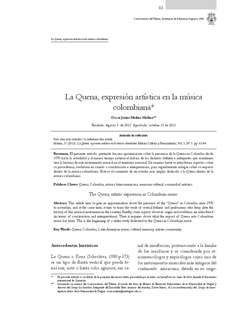 .La - Quena COLOMBIA PDF | PDF | Flauta | Colombia