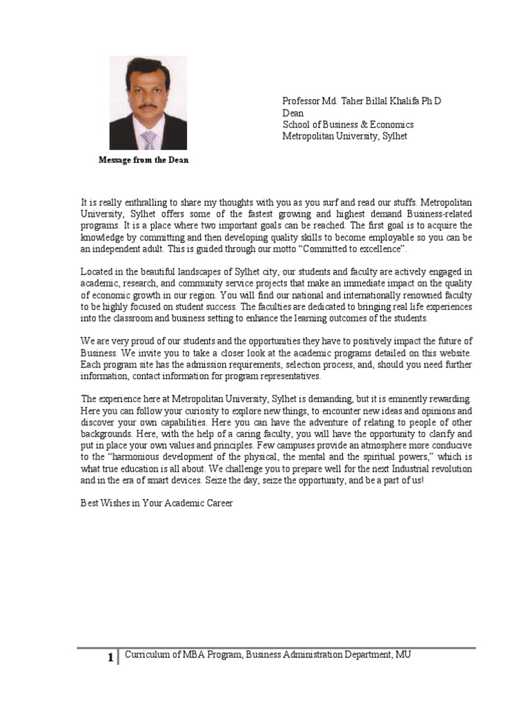 Academic Curriculum MBA PDF | PDF | Master Of Business Administration ...