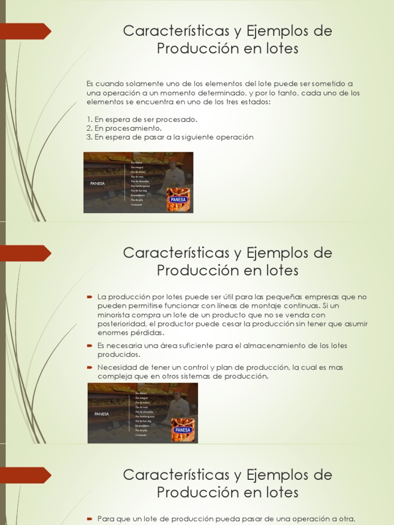Características y Ejemplos de Producción en Lotes | PDF | Inventario ...