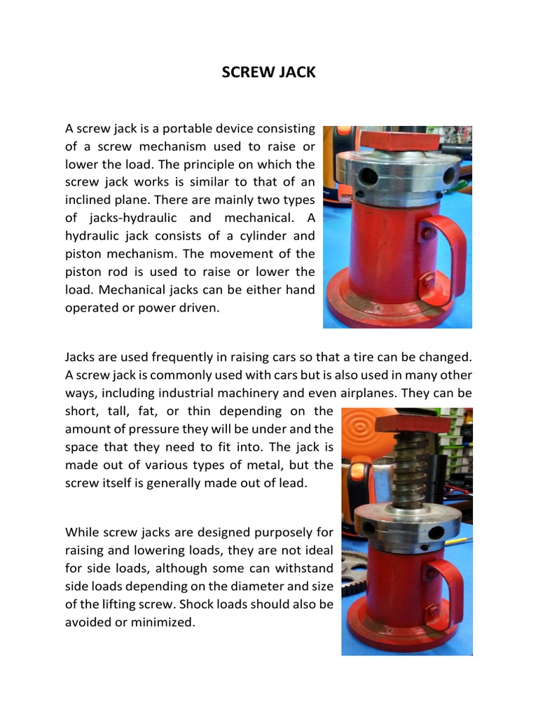 Screw Jack | PDF | Anode | Gear