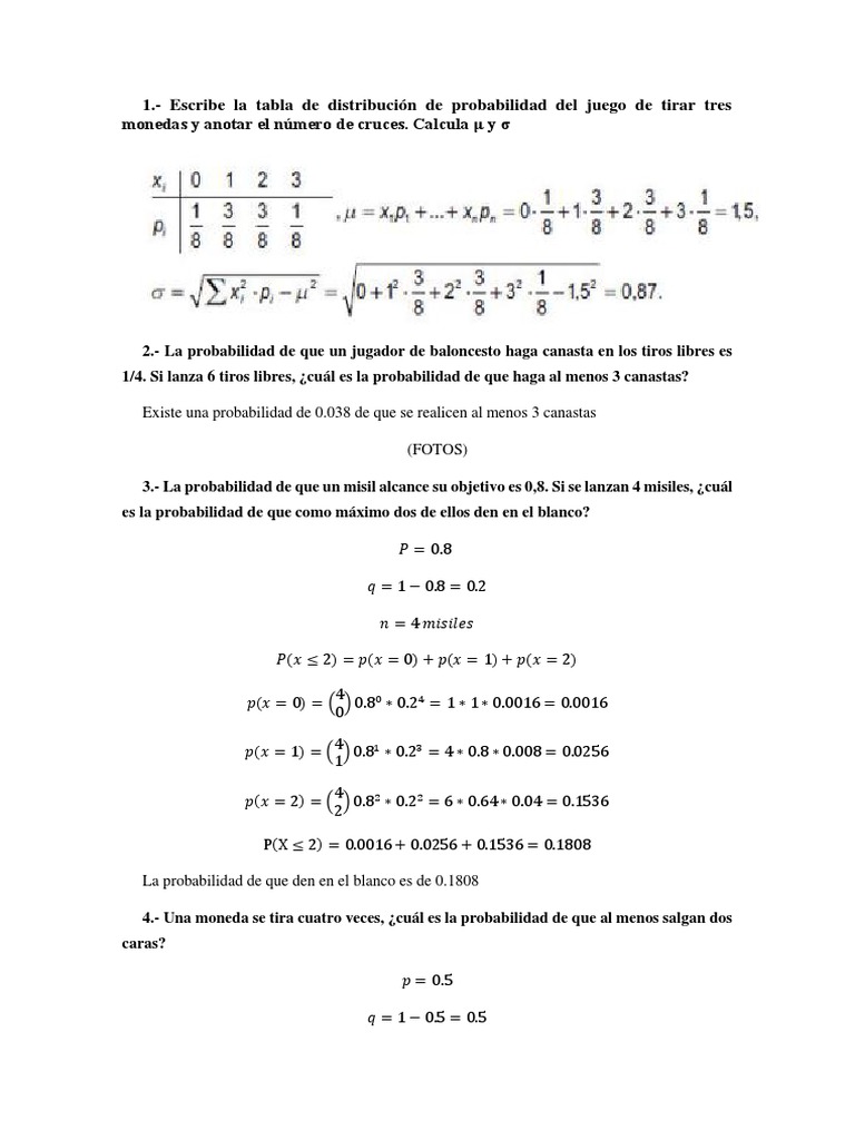 Distribuciones de Probabilidades Discreta y Continua | PDF ...