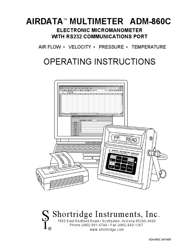 Adm 860C Manual 041408 PDF | PDF | Pressure Measurement | Flow Measurement