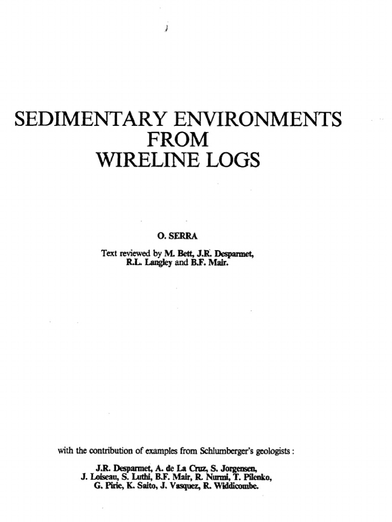 SLB Sedimentary Environments From Wireline Logs PDF | PDF