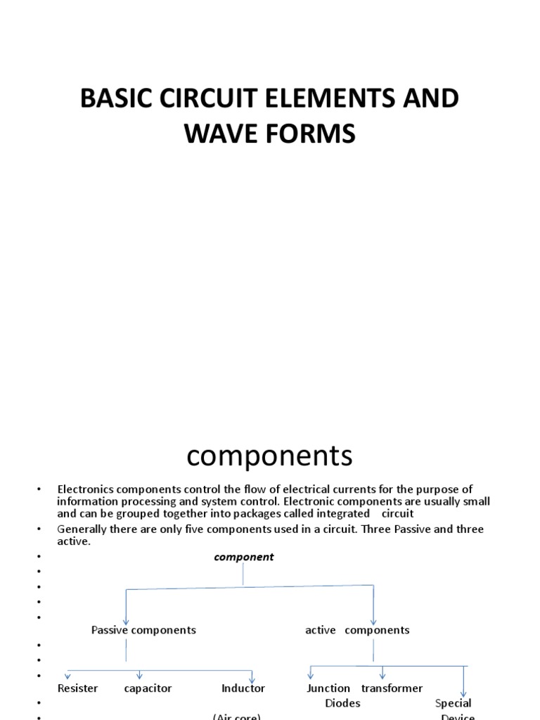Basic Circuit Elements and Wave Forms | Download Free PDF | Passivity (Engineering) | Capacitor