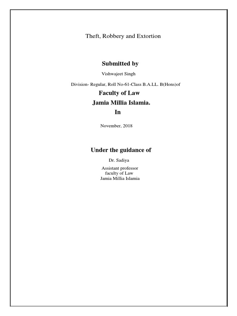 Assignment of Ipc | PDF | Theft | Robbery