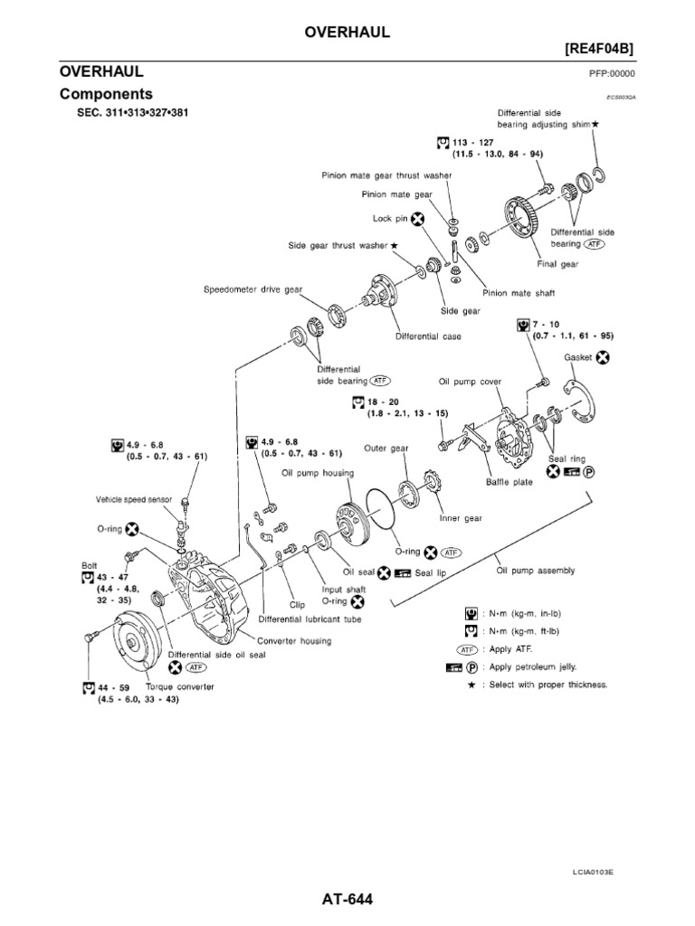 RE4F04B Transmission Overhaul Guide | PDF | Engineering Tolerance | Valve