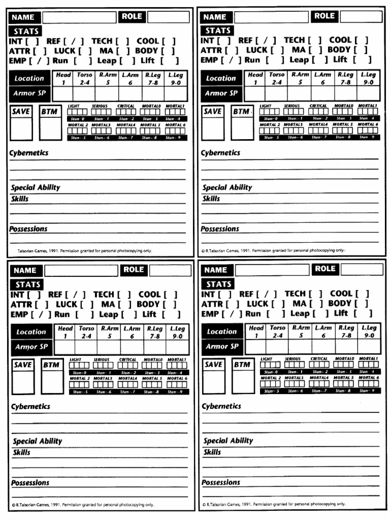 CP2020 NPC Sheet PDF | PDF