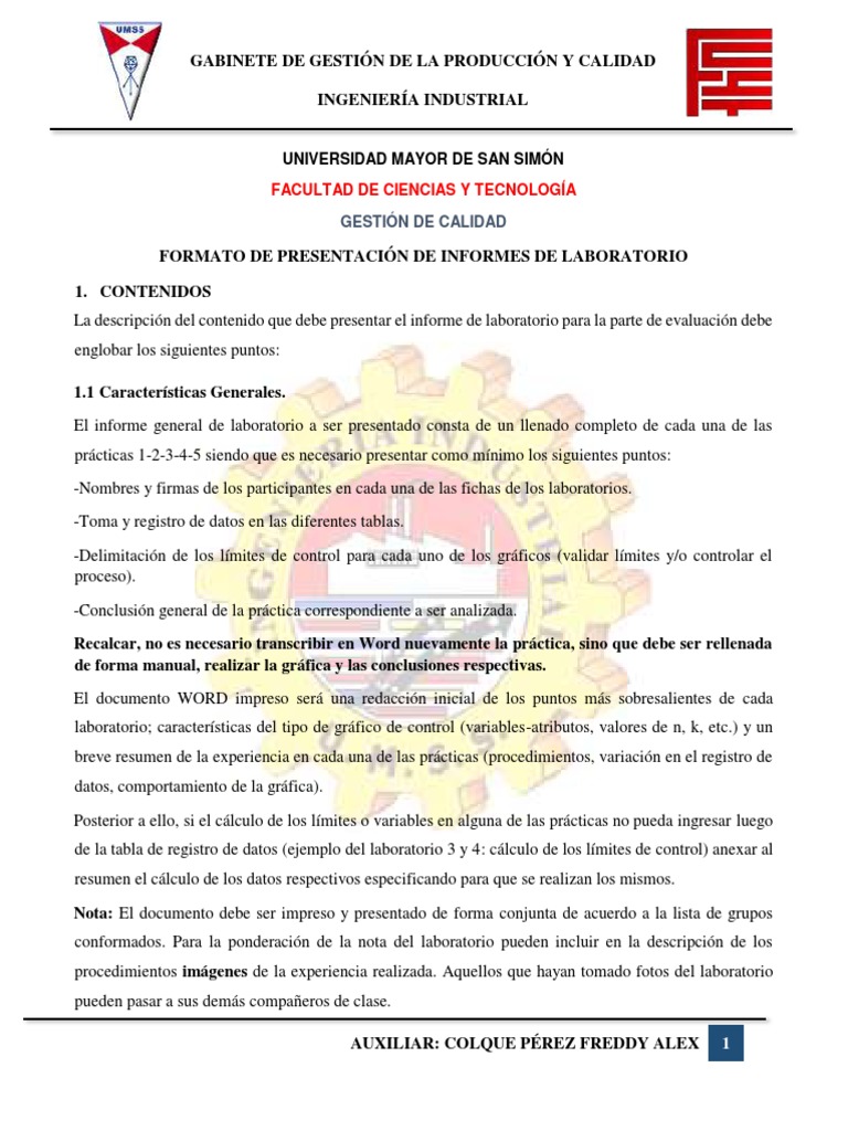 Ejemplo De Formato De Informe De Laboratorio