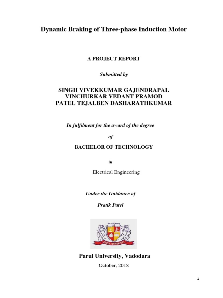 7th Semester B.tech. Project Report Format | PDF | Electromagnetic ...