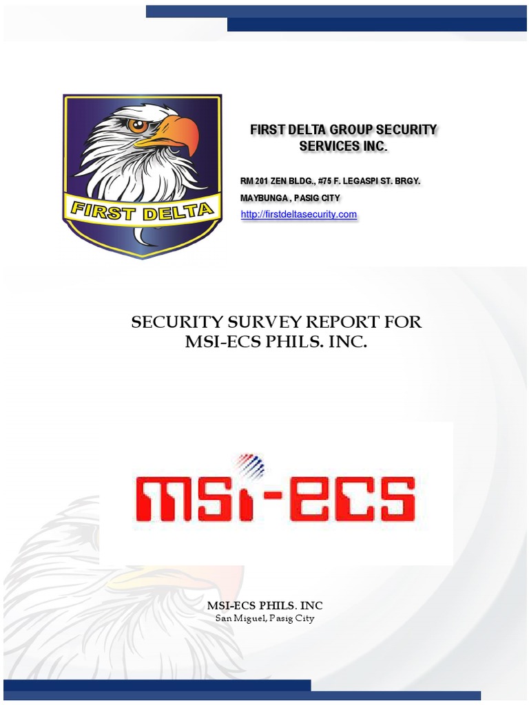 SECURITY SURVEY MSI Pasig Final | PDF | Firefighter | Emergency