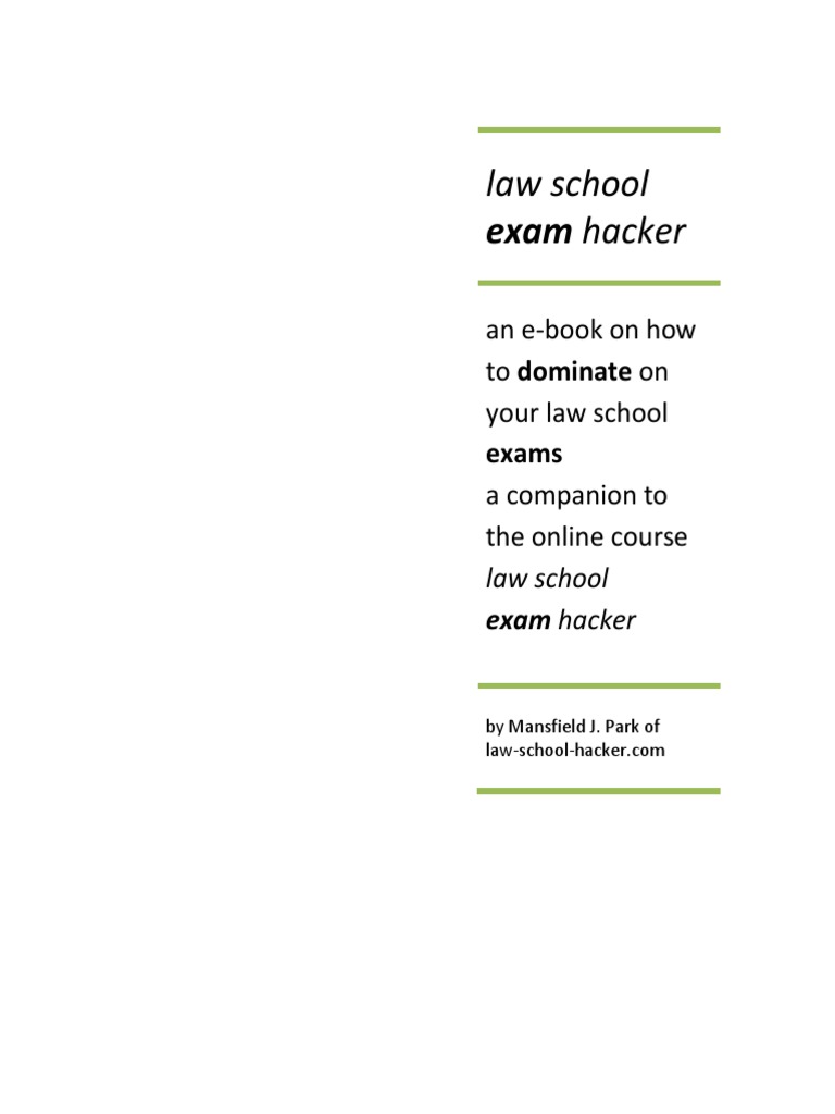 Law School Exam Success Guide | PDF | Test (Assessment) | Social ...