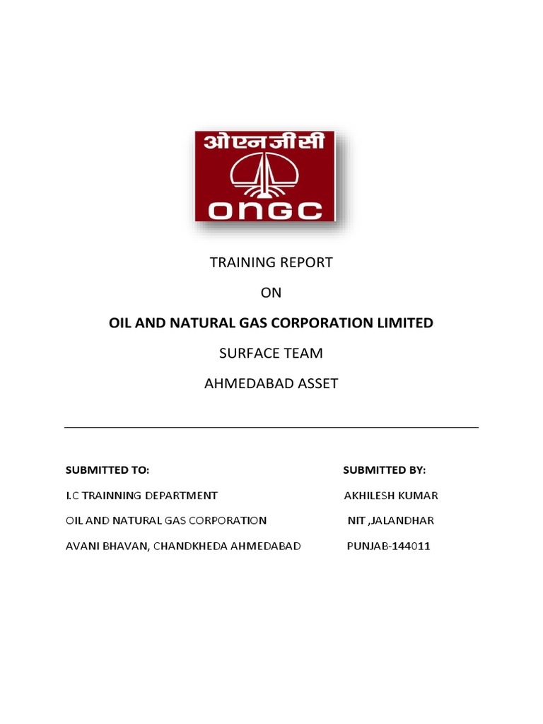 Ongc Project Report | PDF | Natural Gas | Pump