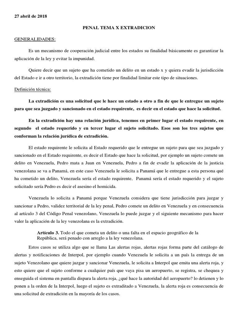 Extradicion | PDF | Extradición | Derecho penal