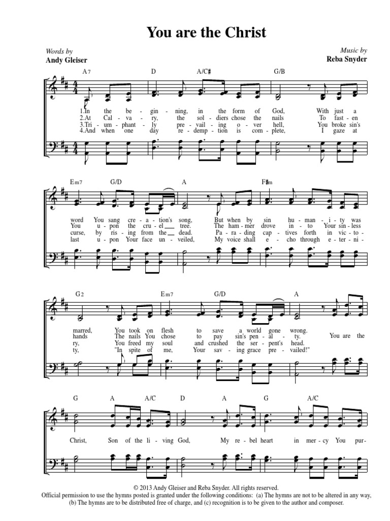 You Are The Christ - Hymn - PDF | PDF | Religious Belief And Doctrine