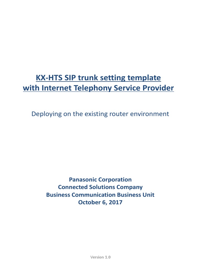 Sip Trunk Template Hts Ver1 Pdf Session Initiation Protocol Proxy Server