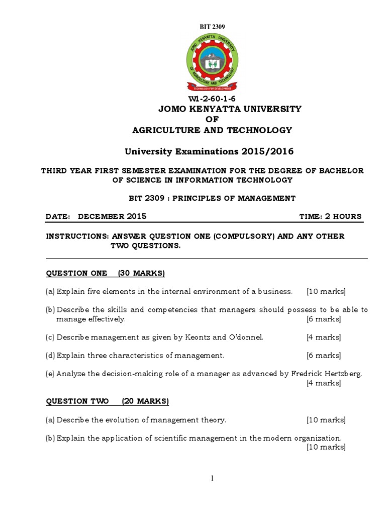 Bit 2309 (Westy) Principles of Management | Download Free PDF ... Bit 2309 (Westy) Principles of Management | Download Free PDF ...