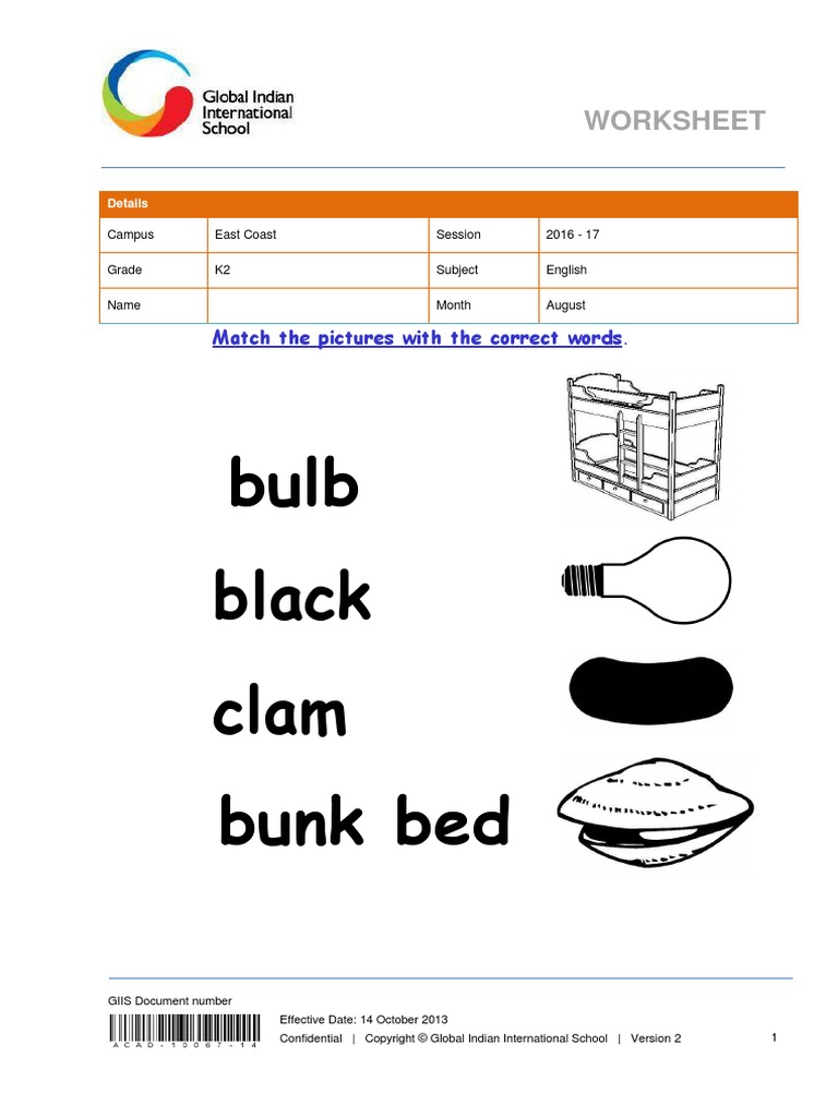 K2-AUGUST 2016 - English Worksheet | PDF