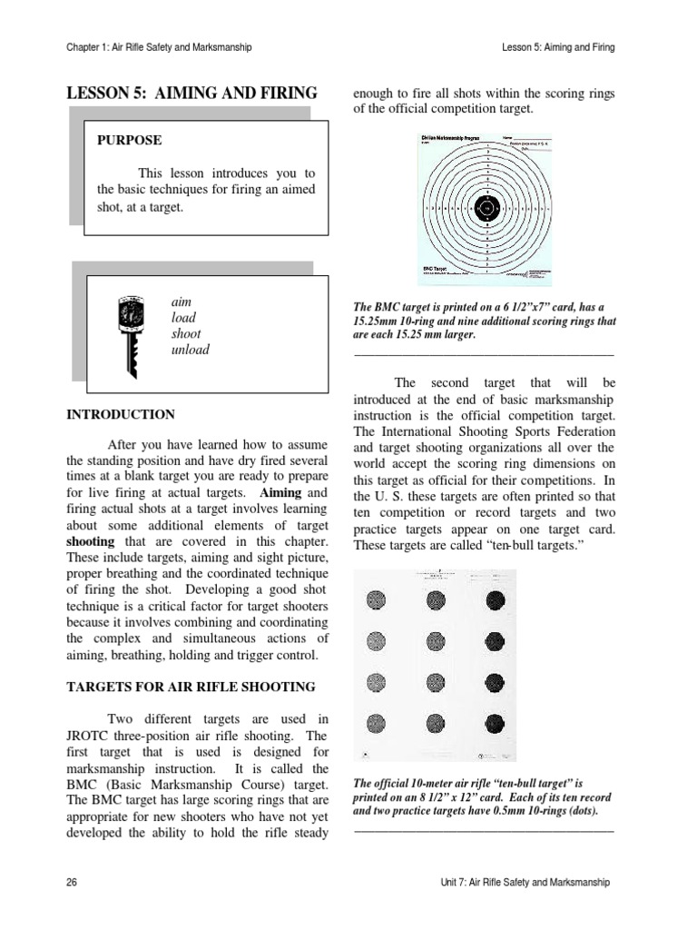 Lesson 5 Aiming Firing | PDF | Rifle | Marksman