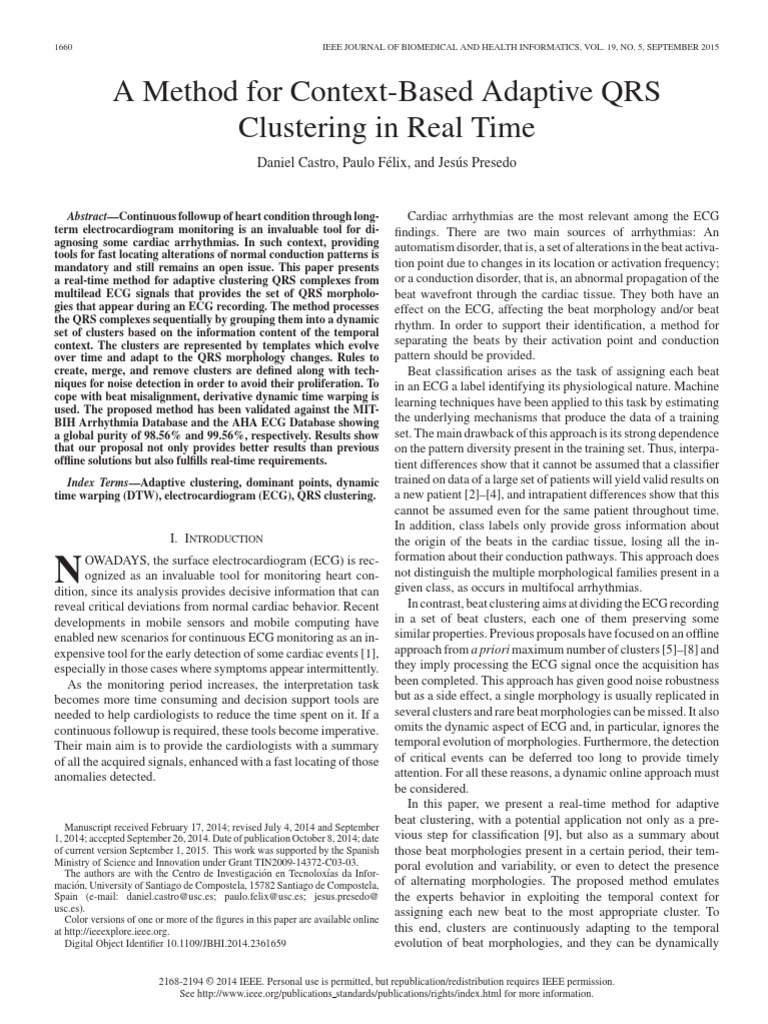 AHA ECG Database PDF | PDF | Electrocardiography | Cluster Analysis