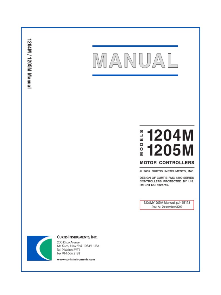 Curtis Controller 1205 Manual | PDF | Switch | Electrical Connector