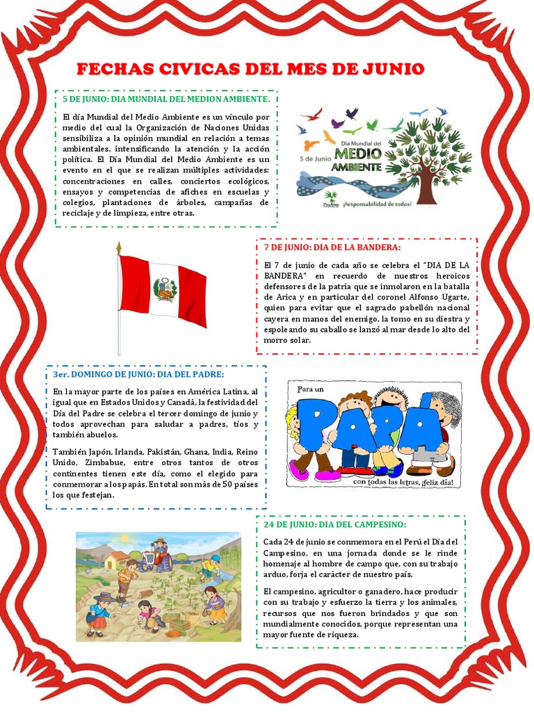 Fechas cívicas de junio: Día Mundial del Medio Ambiente, Día de la ...
