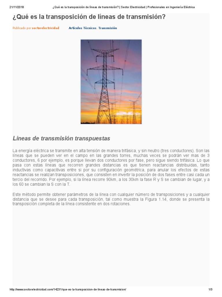 Qué Es La Transposición de Líneas de Transmisión | Línea de transmisión ...