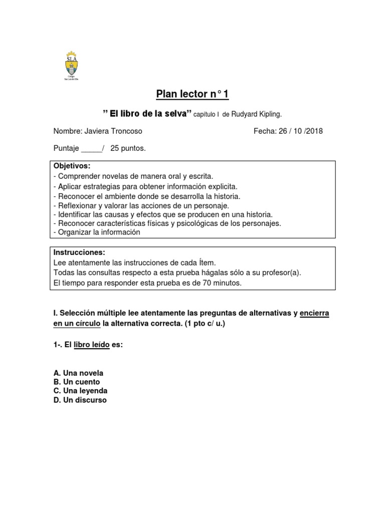 Plan Lector Primero Basico | PDF