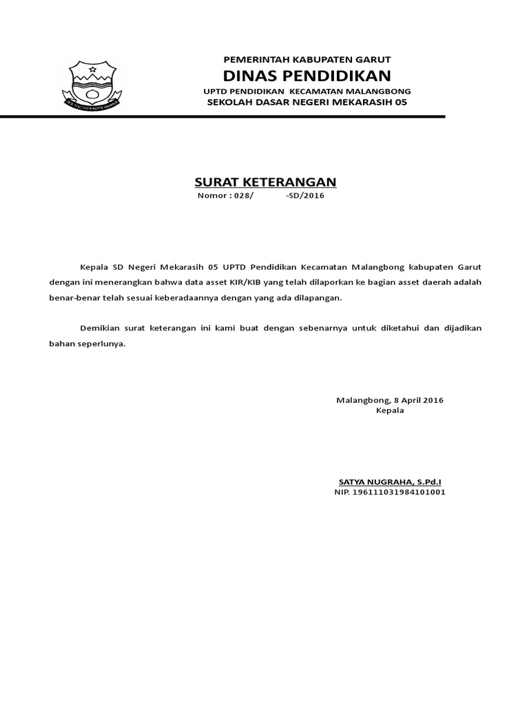 Surat Keterangan Kir Kib | PDF