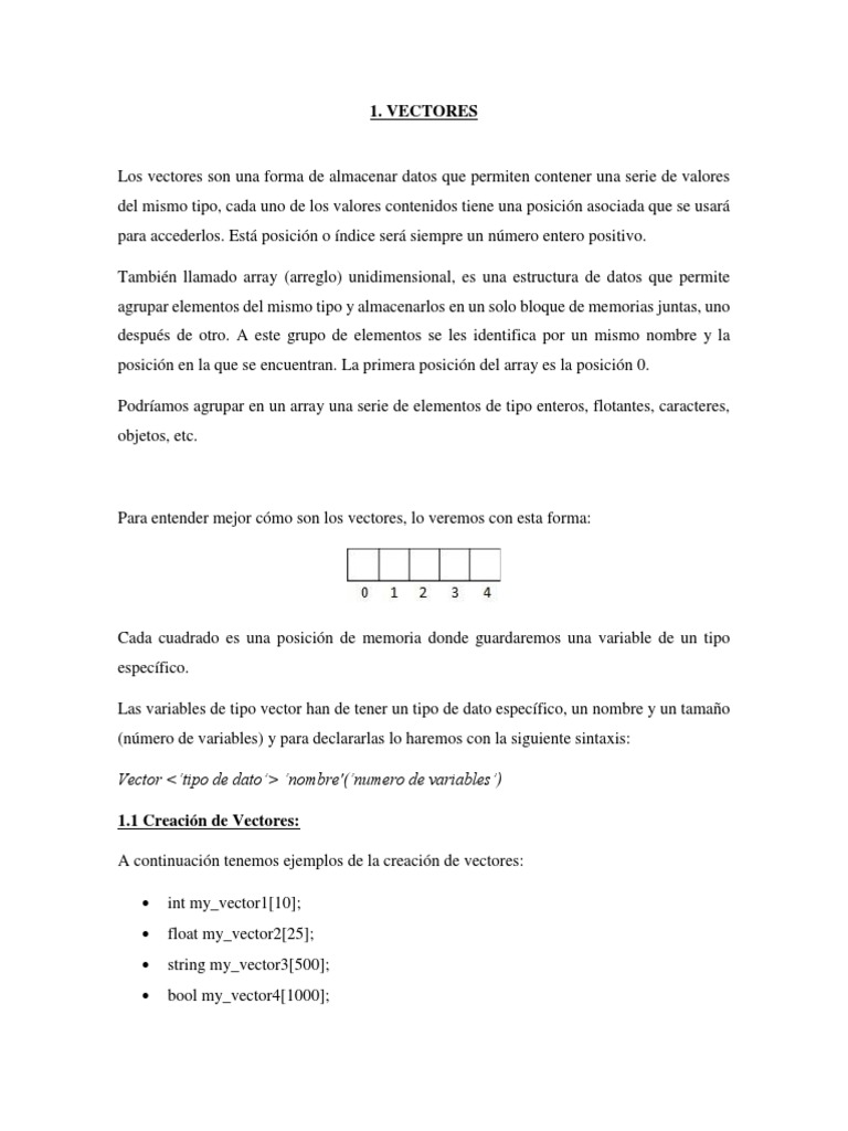 Los Vectores | PDF | Estructura de datos de matriz | C