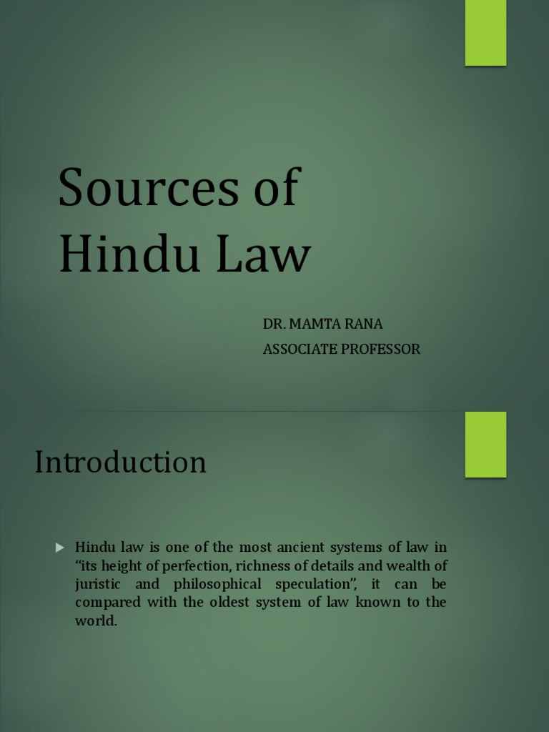 Sources of Hindu Law Explained | PDF | Vedas | Indian Religious Texts
