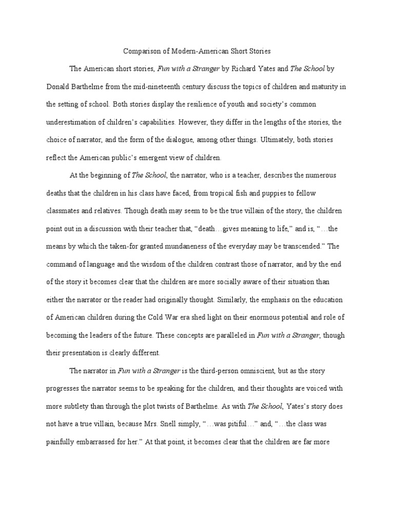 Modern American Short Stories on Youth | PDF | Narration | Psychology